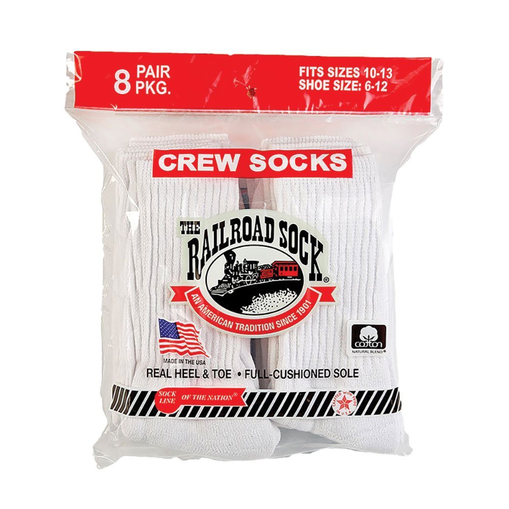 The Railroad Sock® Men's Crew Sock - 8 Pack – QC Supply